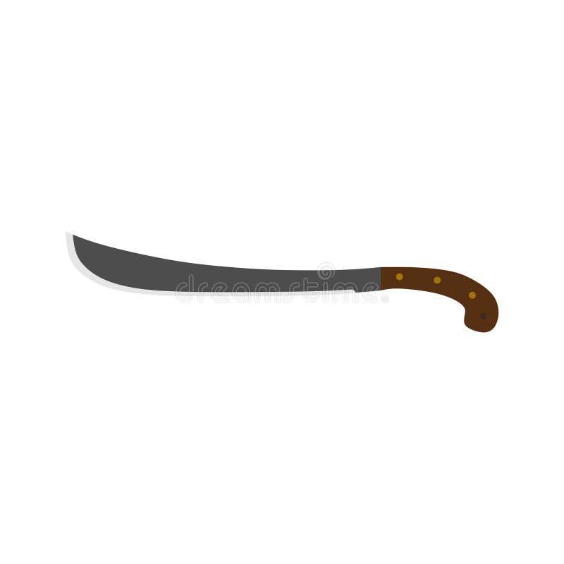 Golok Machete Flat Design Vector Illustration Isolated on White ...