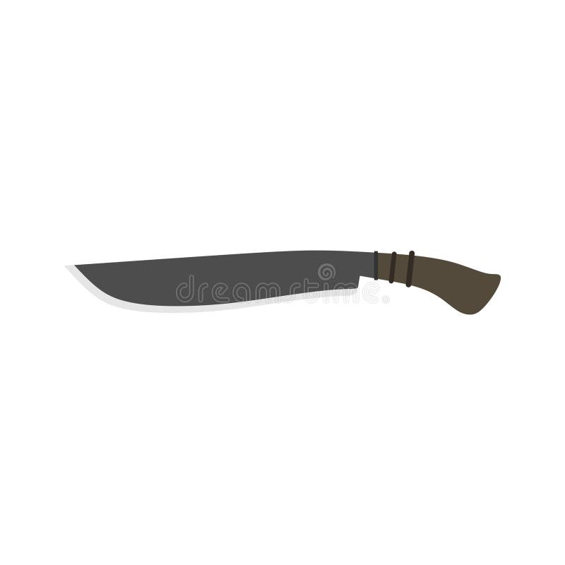Golok Machete Flat Design Vector Illustration Isolated on White ...