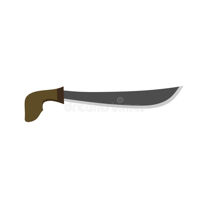 Golok Machete Flat Design Vector Illustration Isolated on White ...