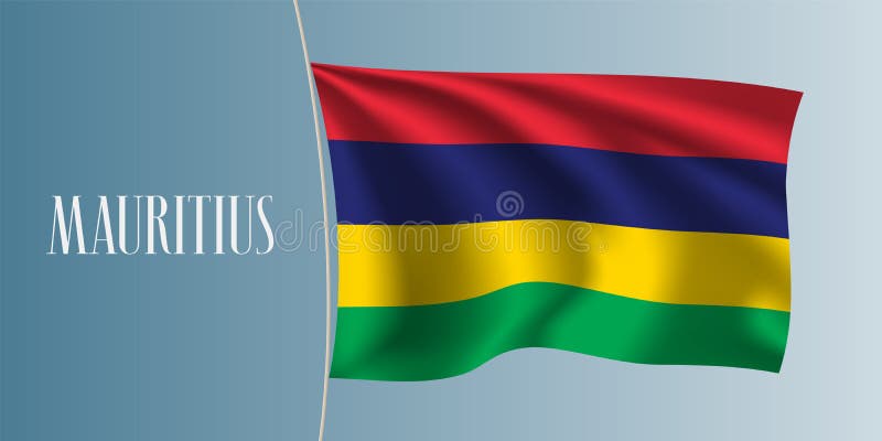 De Golvende Vlag Van Mauritius Vector Stock Illustratie - Illustration ...