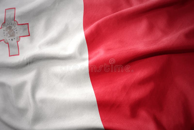 Golvende Kleurrijke Vlag Van Malta Stock Afbeelding - Image of grafisch ...