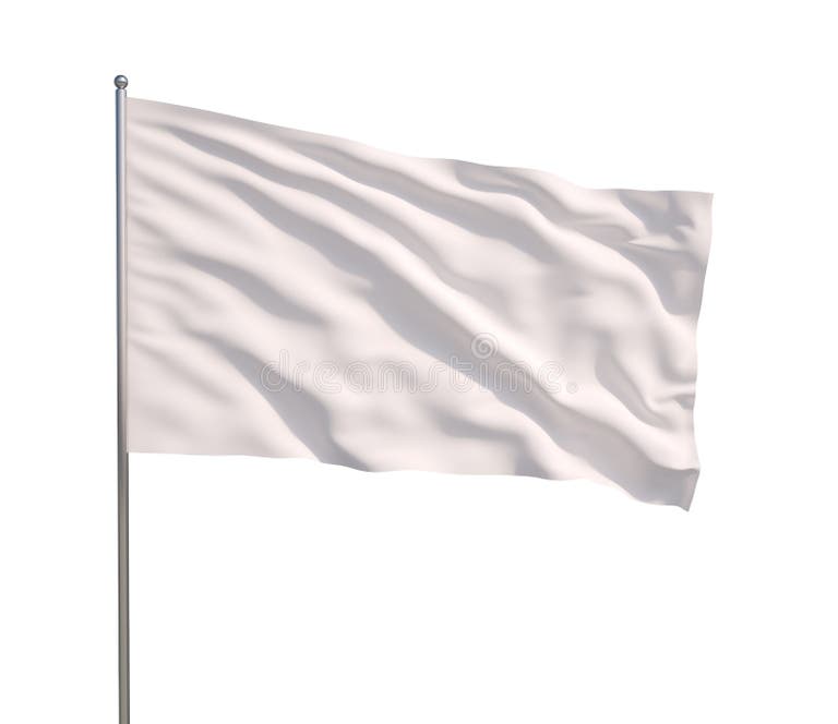 Golvende witte vlag stock illustratie. Illustration of verhogen - 49507049