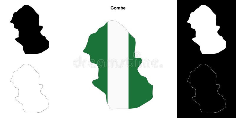 Gombe outline map stock vector. Illustration of isolated - 356522598