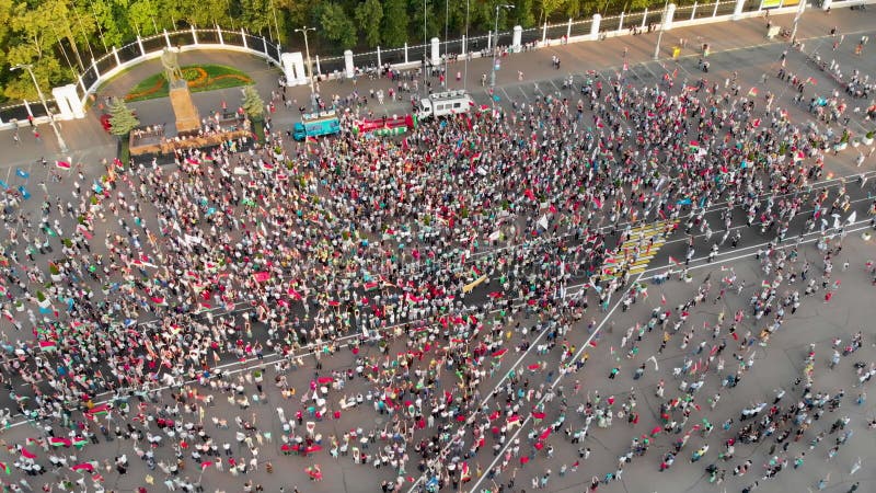 Gomel, Belarus - 08.18.2020: Many Flags, Flying Over the Crowd Stock ...