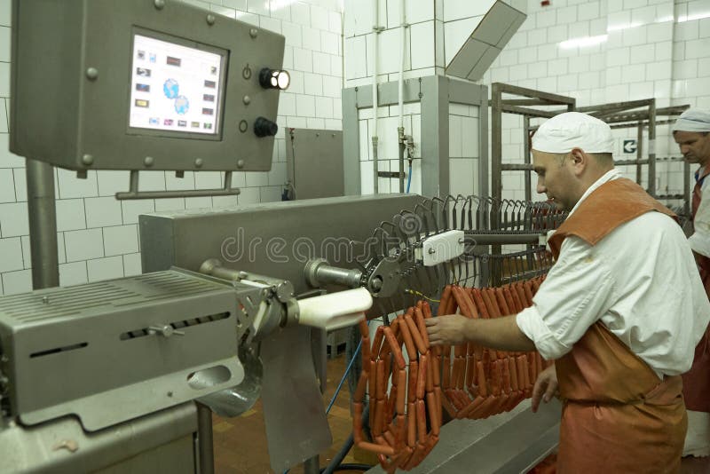 GOMEL, BELARUS - September 22, 2011: the Meat Processing Plant ...