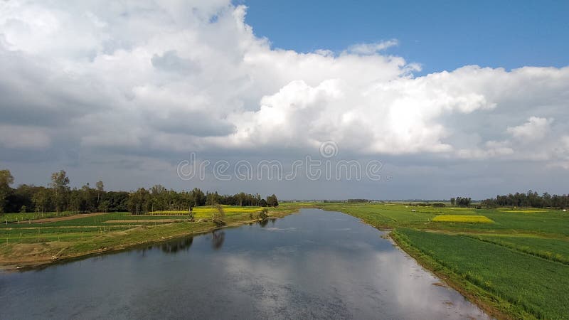 Gomti River and Vast Farming Meadows Stock Photo - Image of vast ...