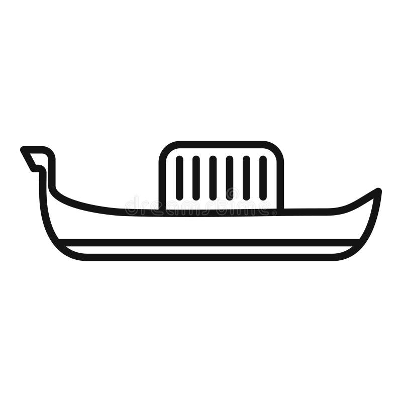 Gondola Floating on Canal Icon Stock Vector - Illustration of venice ...