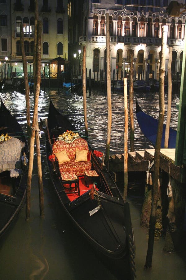 Gondola at night stock image. Image of italian, landscape - 2218807