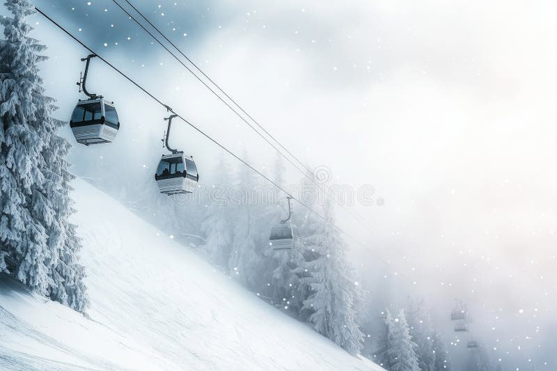 Gondola Ski Lift in Mountain Ski Resort Ai Photo Stock Illustration ...