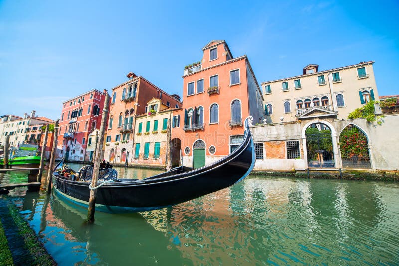 Gondona on Water Channel in Venice Stock Image - Image of travel ...