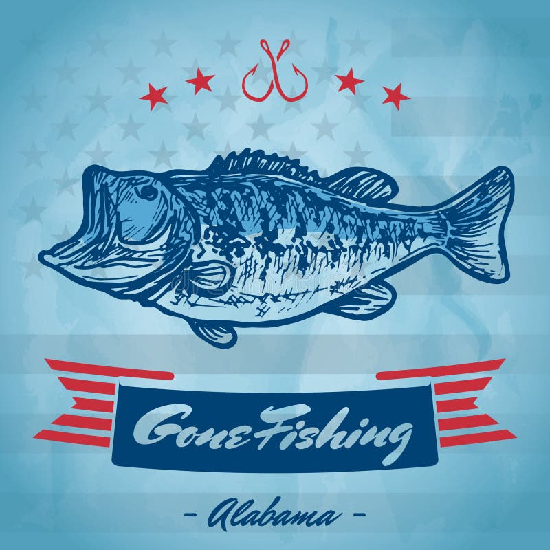 Gone Fishing Sign. Vector Illustration Decorative Design Stock Vector ...