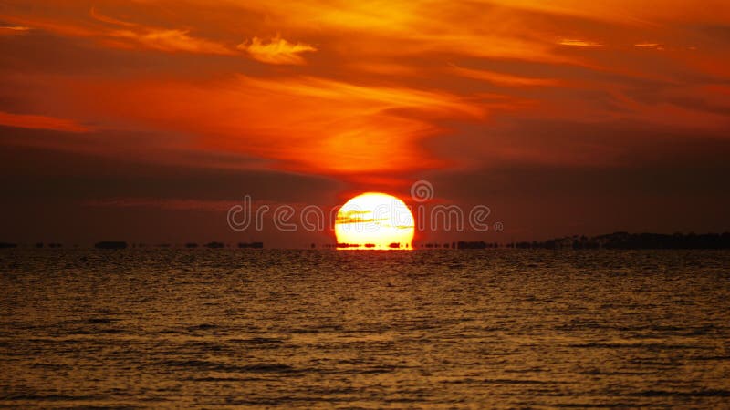 Almost Gone Sunset St. Josephs Bay Stock Photo - Image of port, beach ...