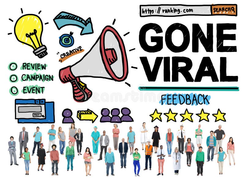Gone Viral Popular Famous Share Post Concept Stock Illustration ...