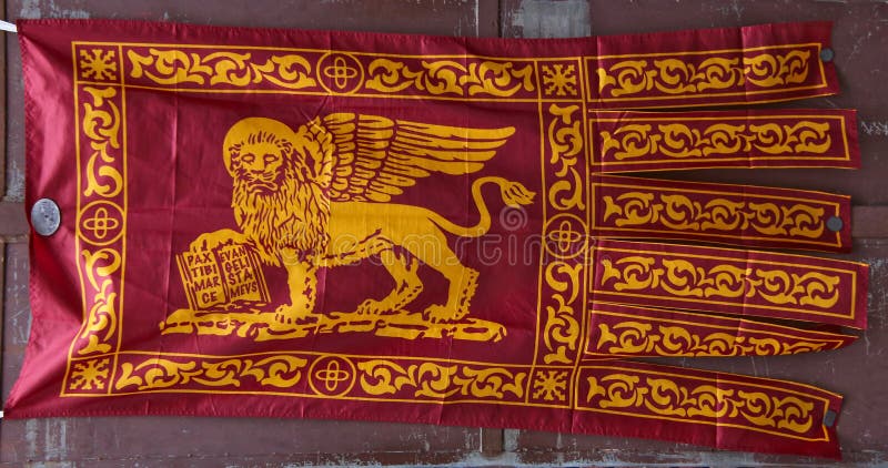 Gonfalone the Flag of Venice Stock Image - Image of flying, journey ...