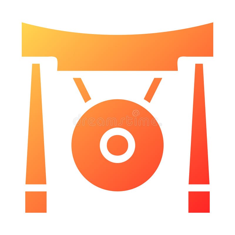 Gong Gradient Solid Illustration Vector and Logo Icon New Year Icon ...