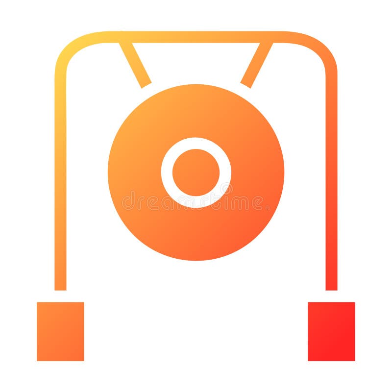 Gong Gradient Solid Illustration Vector and Logo Icon New Year Icon ...