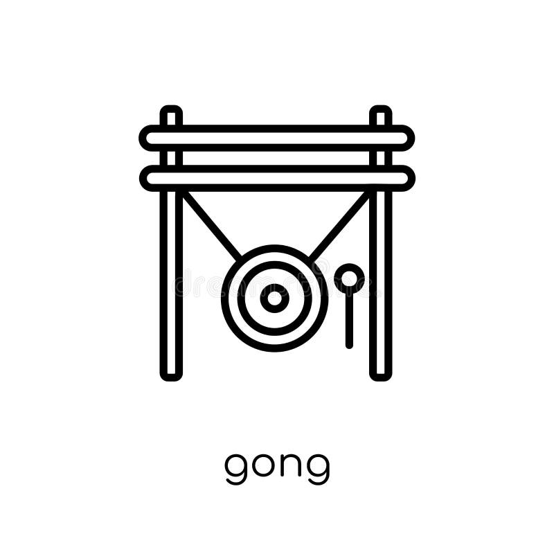 Gong Linear Icon. Modern Outline Gong Logo Concept on White Back Stock ...