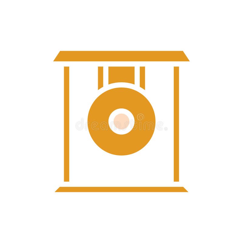 Gong Icon Solid Orange Yellow Colour Chinese New Year Symbol Perfect ...