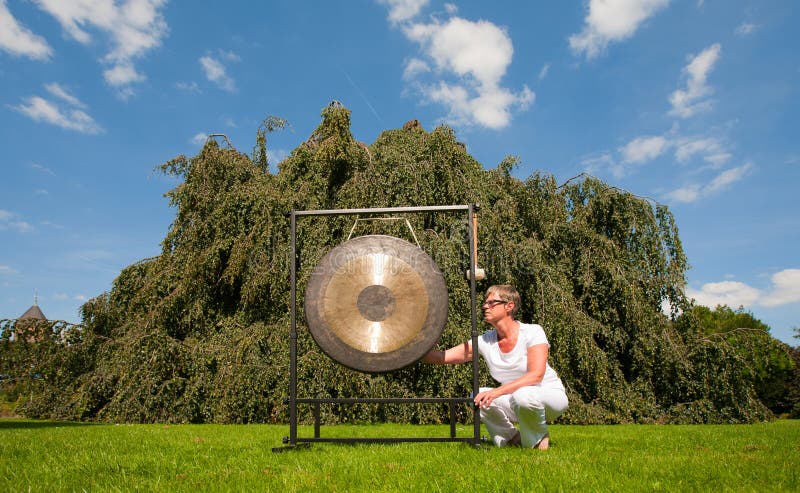 Gong sound healing stock image. Image of sound, traditional - 26950439