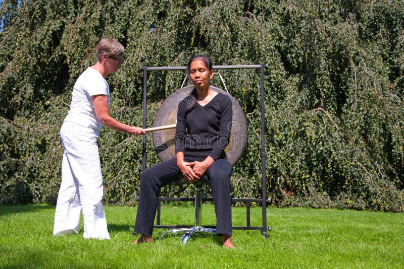 Gong sound healing stock image. Image of healing, meditation - 26950493