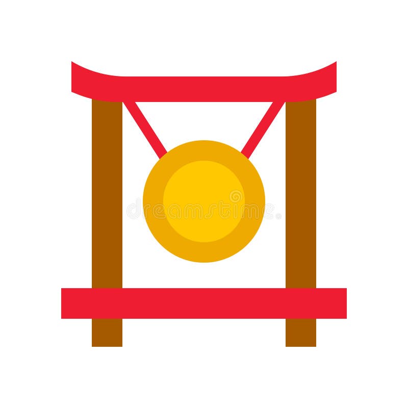 Gong Vector, Chinese Lunar New Year Flat Style Icon Stock Vector ...