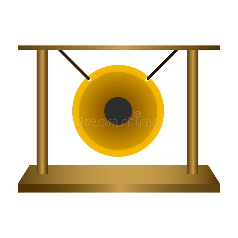 Gongo Aislado Instrumento Musical Ilustración del Vector - Ilustración ...