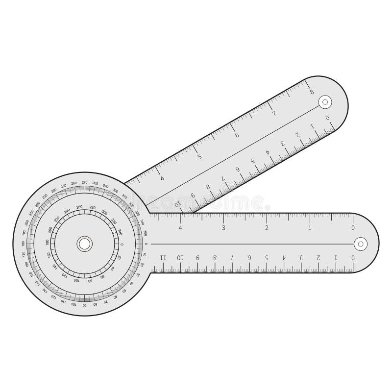 Goniometer Instrument Vector Measures an Angle Stock Vector ...