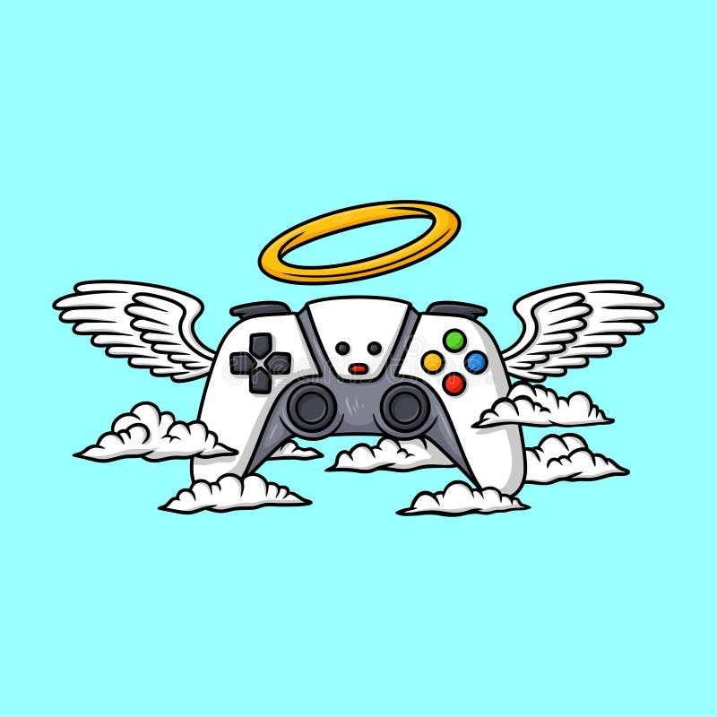 Good Angel Joystick Flying in the Clouds Illustration Controller Vector ...