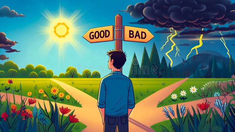 Good or Bad Choice Concept. Generated AI Stock Illustration ...