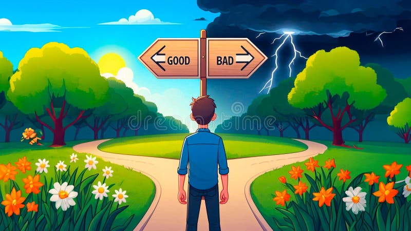 Good or Bad Choice Concept. Generated AI Stock Illustration ...