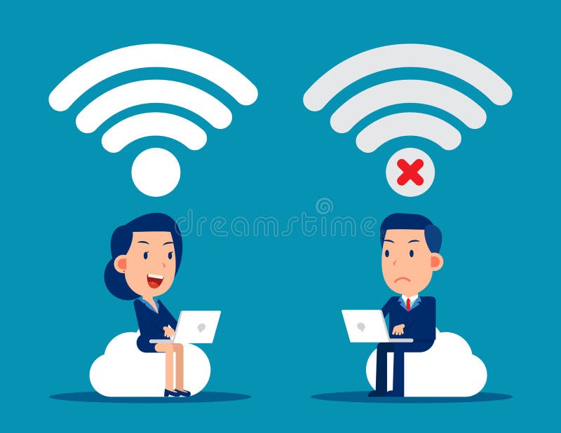 Good and Bad Connection. Wireless Technology Concept Stock Vector ...