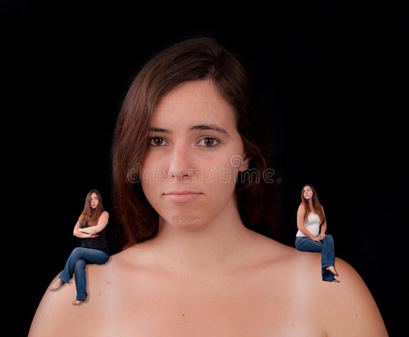 Angel Devil Sitting Shoulders Stock Photos - Free & Royalty-Free Stock ...