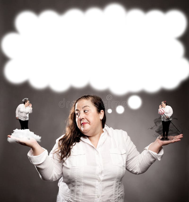 Good and bad conscience stock photo. Image of decision - 33570208