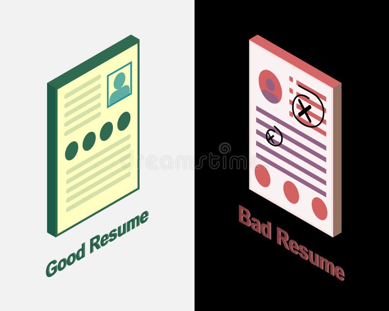 Good and Bad Example of Resume Vector Stock Vector - Illustration of ...