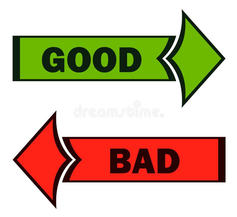 Good and Bad Green and Red Direction Arrows. Stock Vector ...