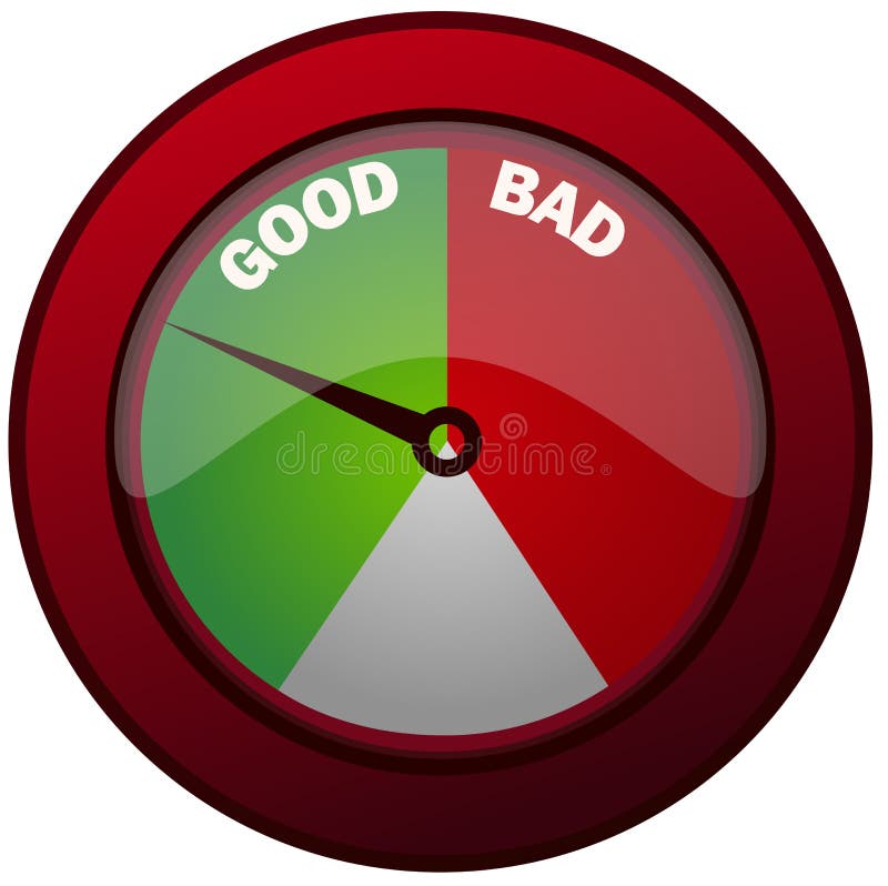 Good and Bad Measuring Round Gauge. Stock Vector - Illustration of ...