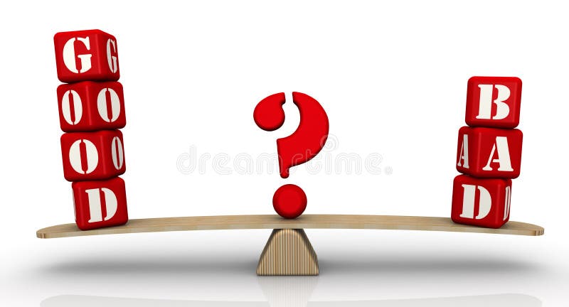 The Words GOOD and BAD on the Scales. Translation Text: Good and Bad ...