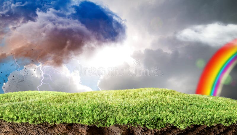 Good and Bad Weather Concept 3D Illustration Stock Illustration ...