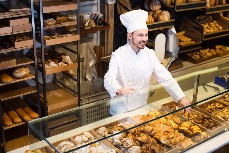 Good Baker Showing Assortment of Bakery Stock Photo - Image of ...