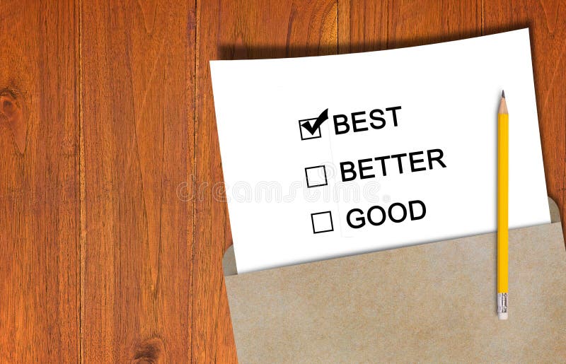 Good Better Best Concept stock image. Image of competition - 185872639