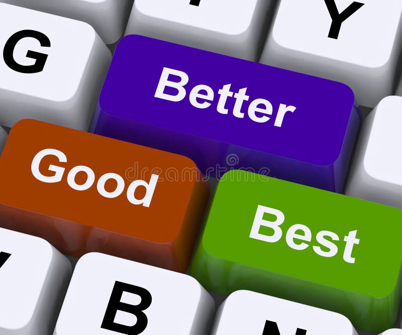 Good Better Best Keys Represent Ratings and Improvement Stock Image ...