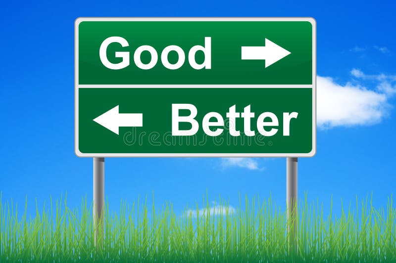 Good Better Best 3 Road SIgns Arrows Choose Direction Stock ...