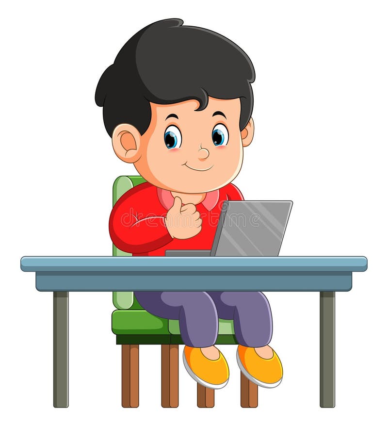 The Good Boy Has Finished His Work on Time and Smile Stock Vector ...