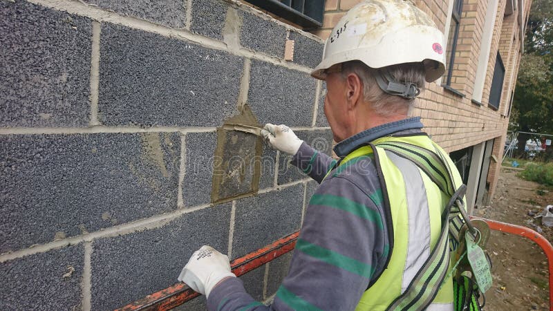 Bricklayer Working on a UK Home Improvement Project Editorial Image ...