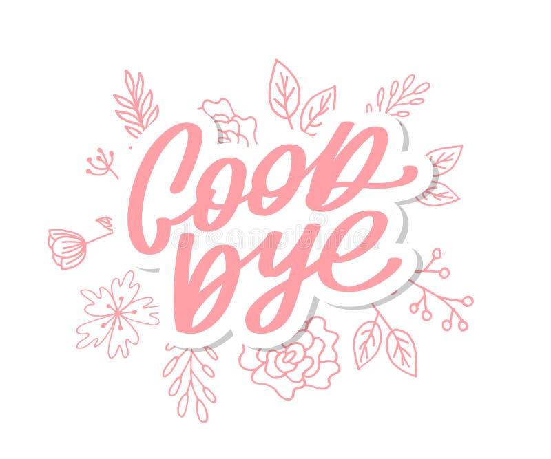 Good Bye Calligraphic Lettering on Yellow Blot Stock Vector ...