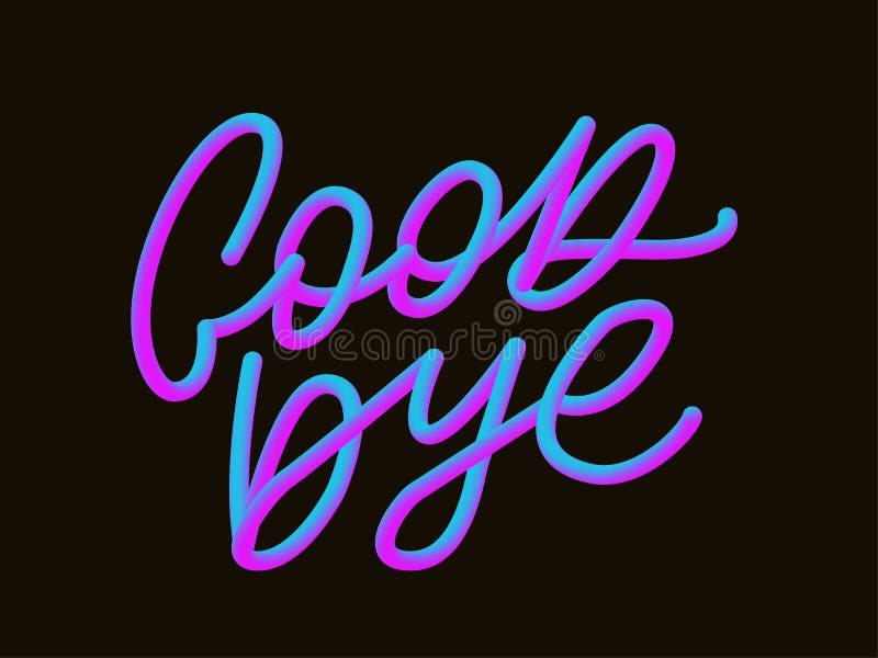 Good Bye Calligraphic Lettering on Yellow Blot Stock Vector ...