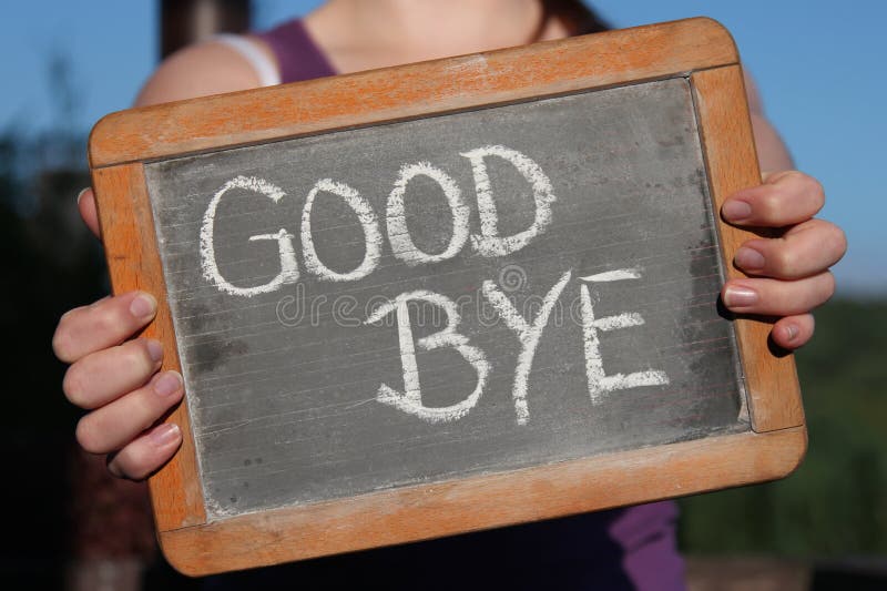 Good Bye stock image. Image of chalk, good, blackboard - 72217715