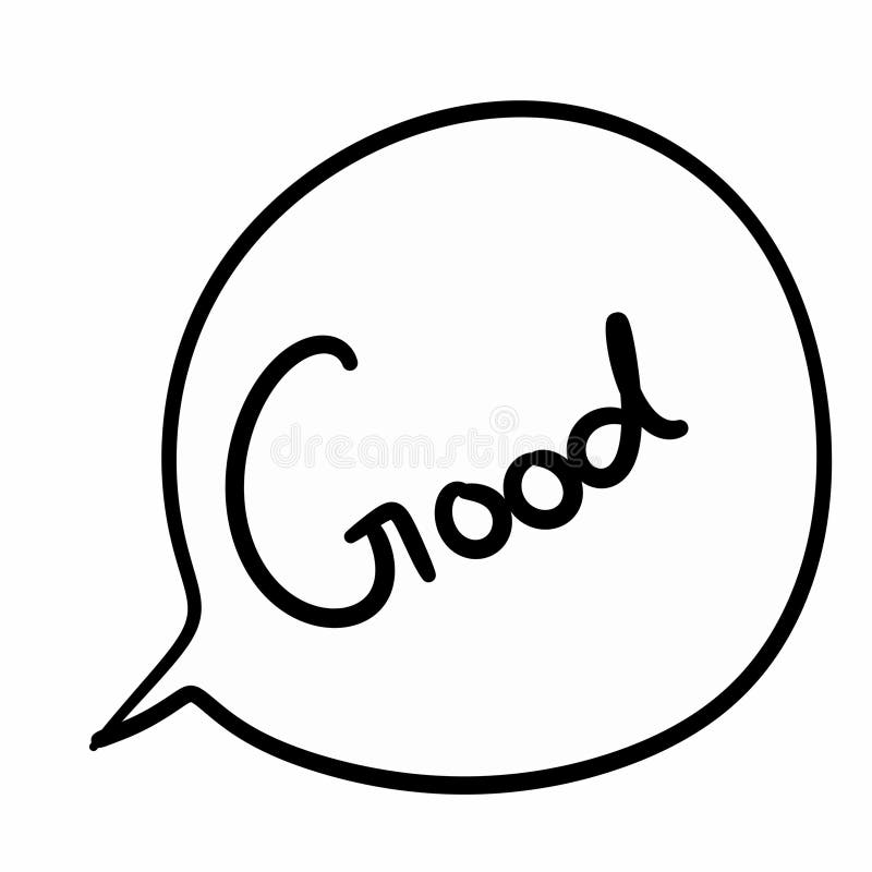 Good Chat Icon, Black and White Illustration Stock Illustration ...