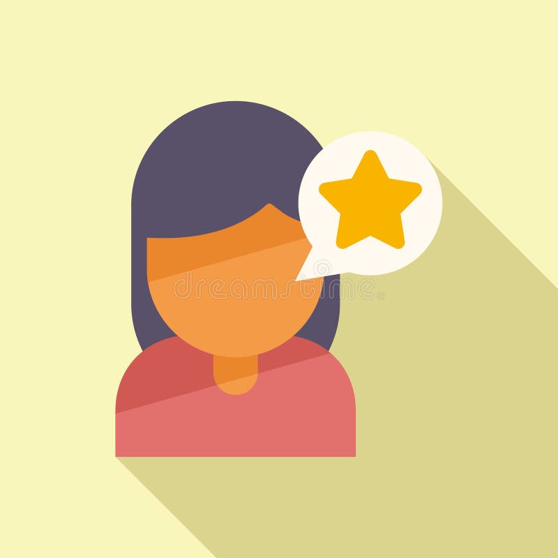 Good Client Icon Flat Vector. Star Review Stock Vector - Illustration ...