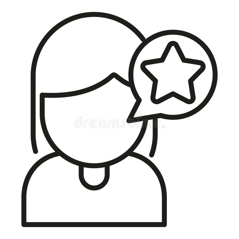 Good Client Icon Outline Vector. Star Review Stock Vector ...